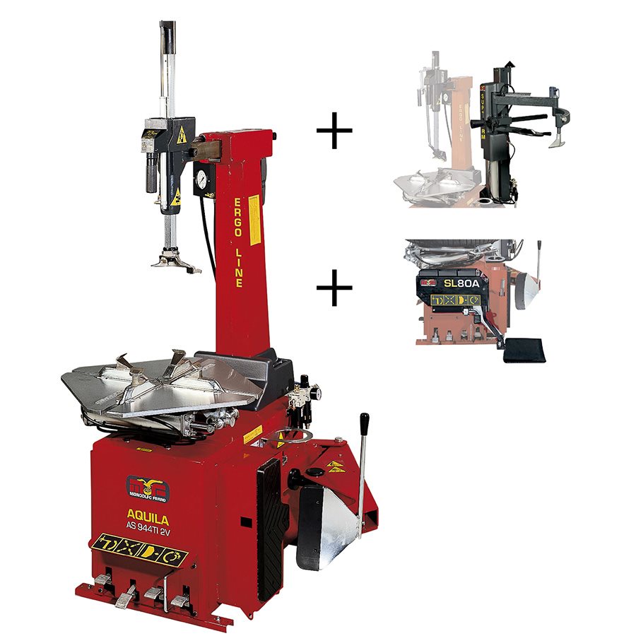 AS944TI SUPER-AUTOMATIC TILT BACK TIRE CHANGER WITH SUPER RM HELPER ARM ...